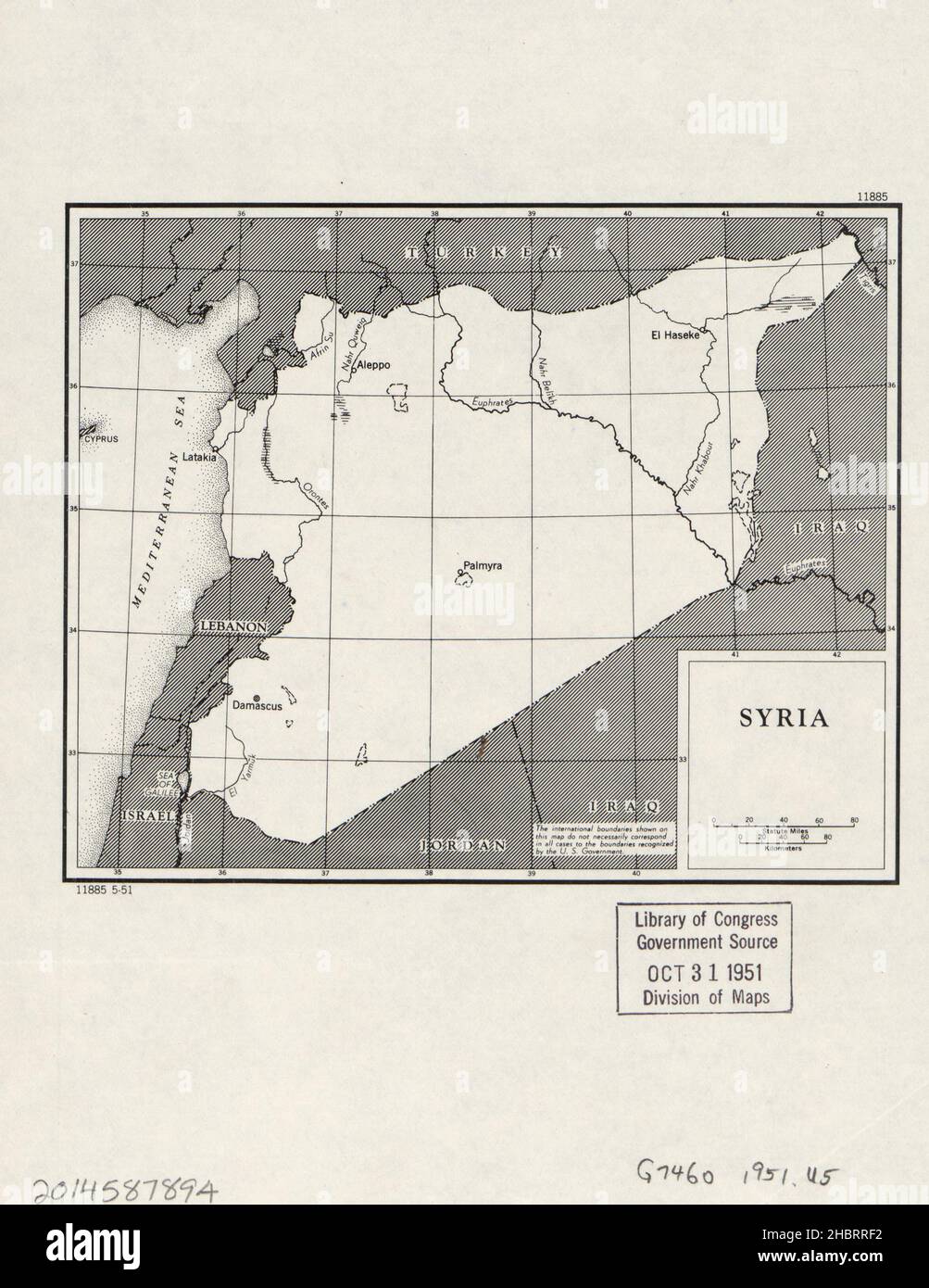 1950s syria map hi-res stock photography and images - Alamy
