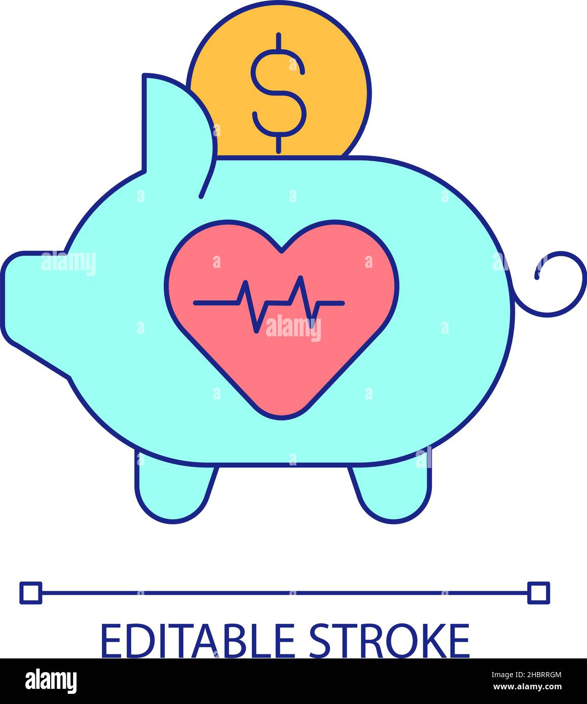 Healthcare savings RGB color icon Stock Vector Image & Art - Alamy