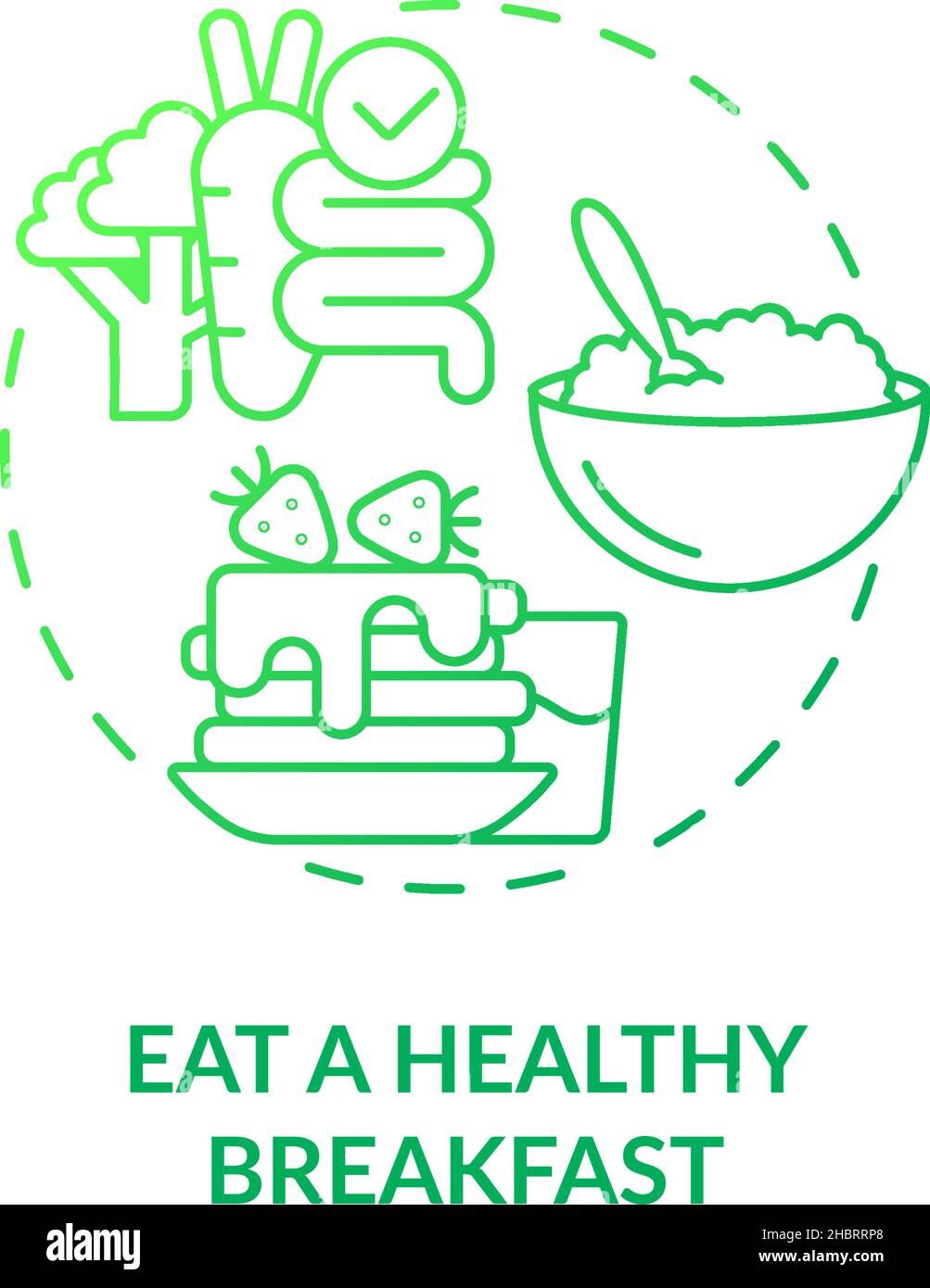 Eat healthy breakfast green gradient concept icon Stock Vector Image ...
