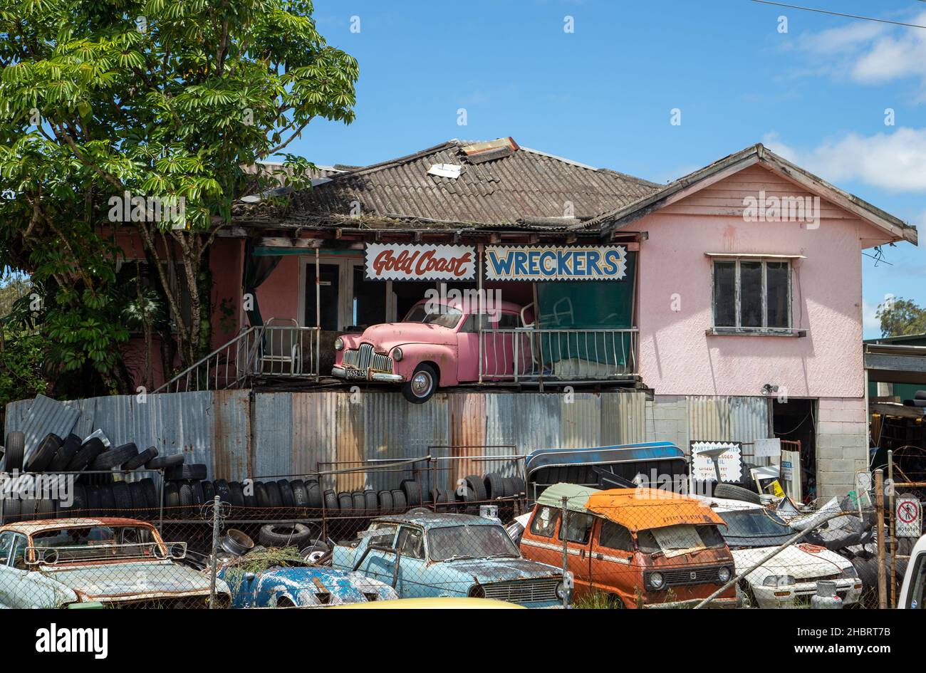 Iconic Gold Coast Auto Wreckers with car parked on front door Stock ...