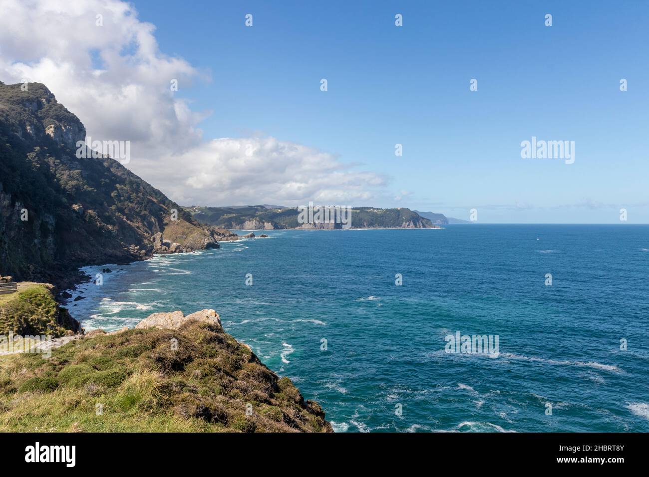 cliffs of the Basque coast near the town of Lekeitio Stock Photo - Alamy