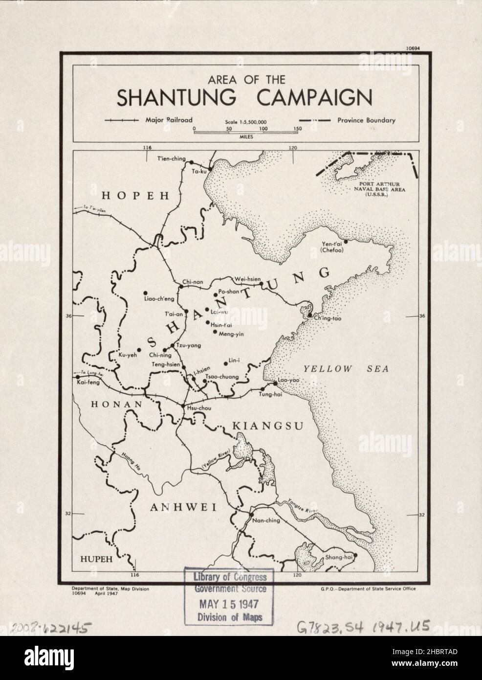 Shantung campaign map hi-res stock photography and images - Alamy