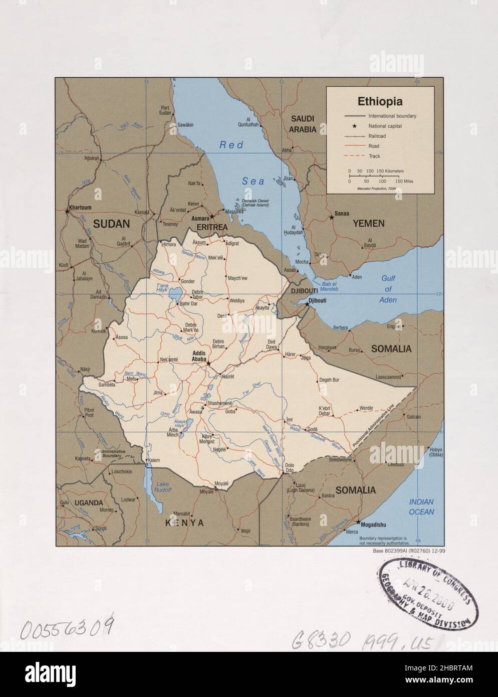 1999 ethiopia map hi-res stock photography and images - Alamy