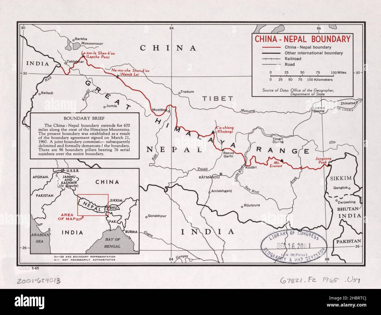 China nepal border map hi-res stock photography and images - Alamy