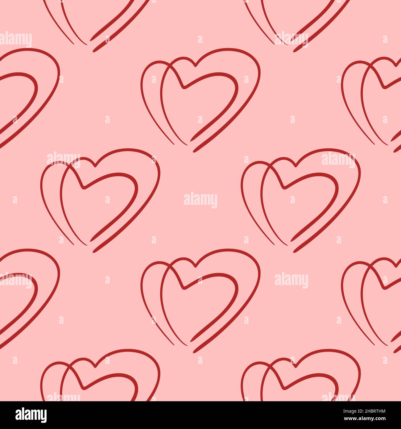 Hearts line art seamless vector pattern Stock Vector Image & Art - Alamy
