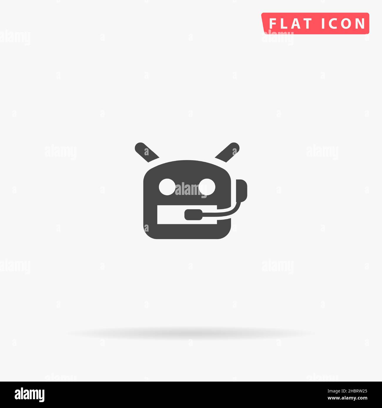 Answering Machine flat vector icon. Hand drawn style design ...