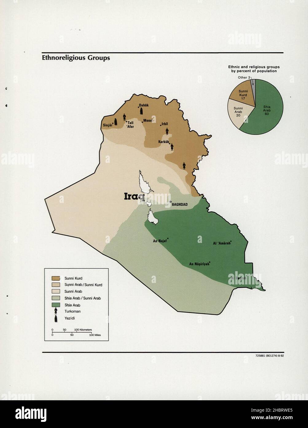 Ethnoreligious groups map of Iraq ca. 1992 Stock Photo - Alamy