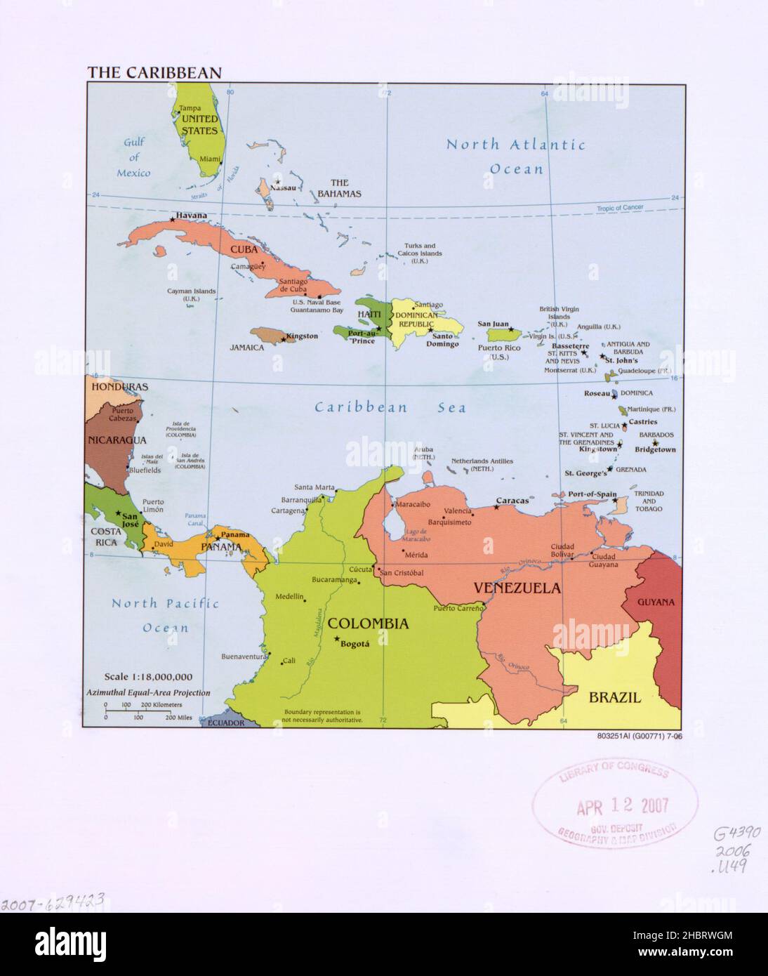 Map of the caribbean hi-res stock photography and images - Alamy