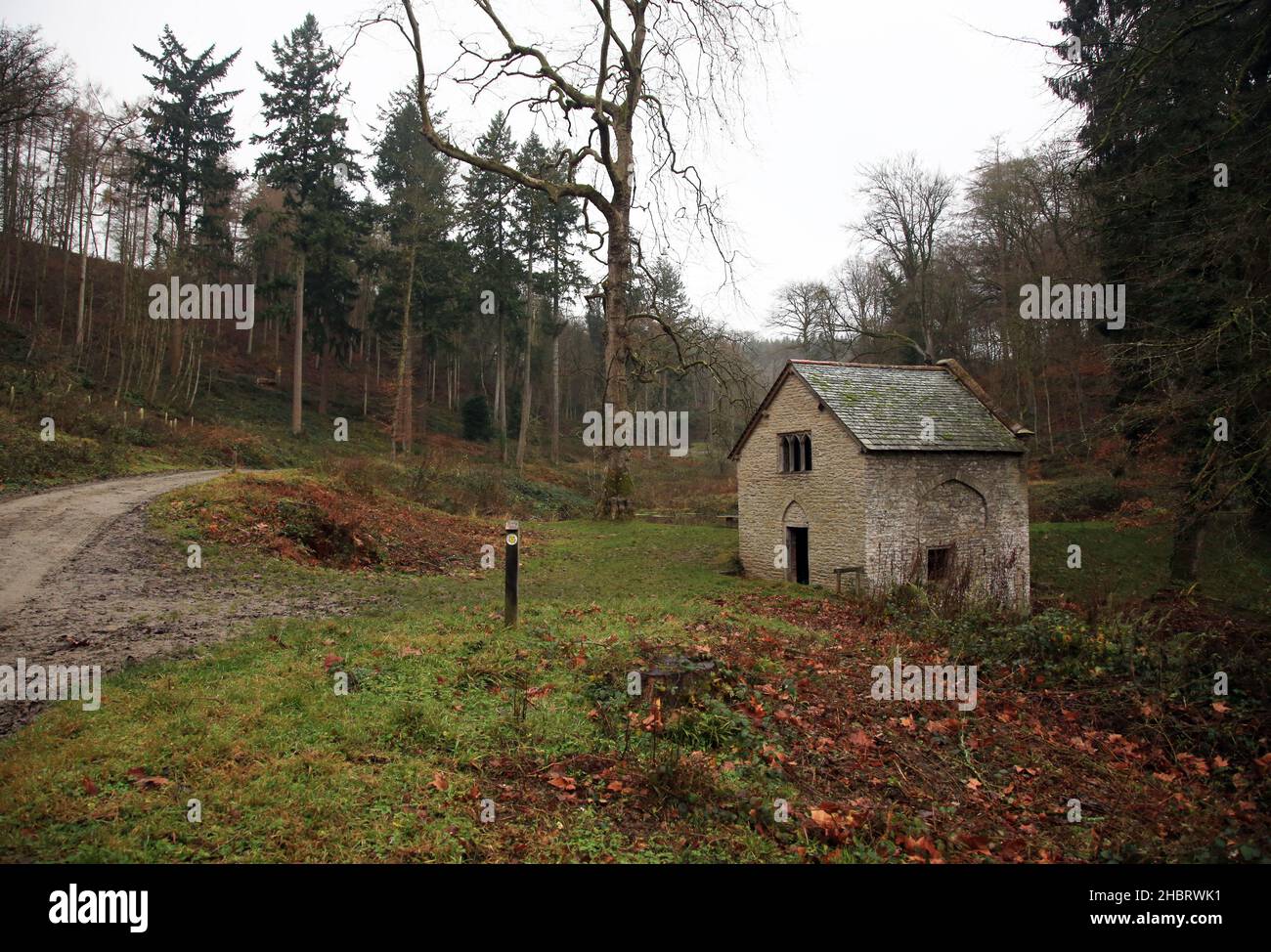 The pump house in the grounds of Croft castle, Herefordshire, England ...