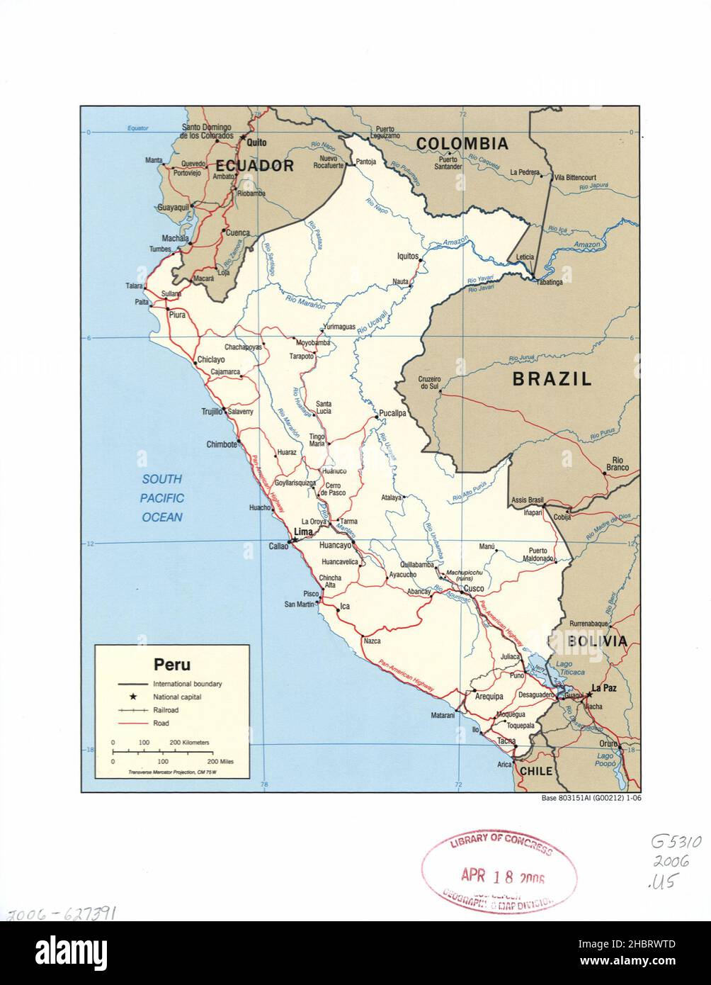 Map of Peru ca. 2006 Stock Photo - Alamy