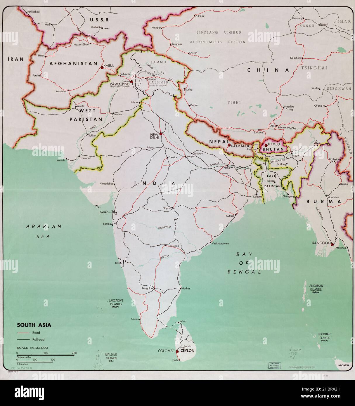 Map of south asia hi-res stock photography and images - Alamy