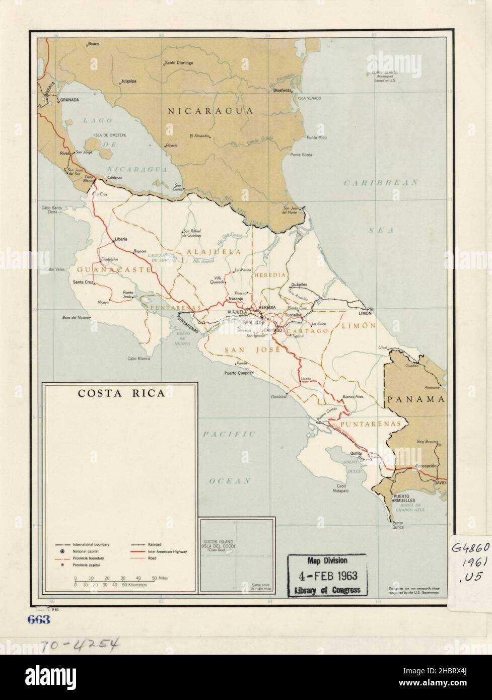 1961 costa rica map hi-res stock photography and images - Alamy
