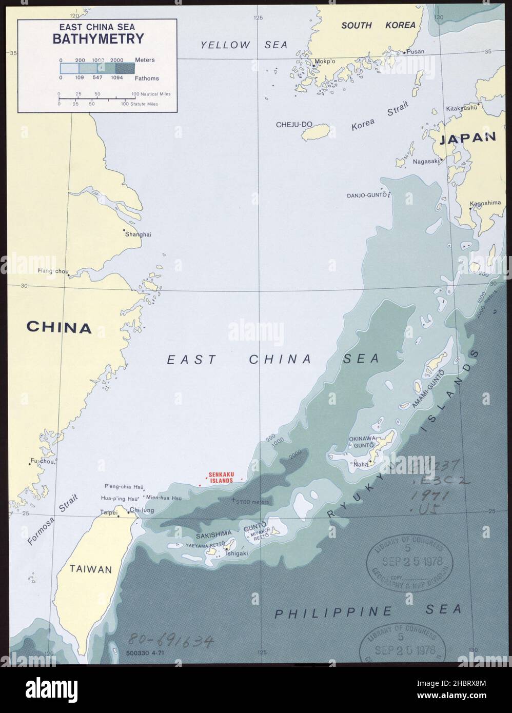 1971 east china sea map hi-res stock photography and images - Alamy