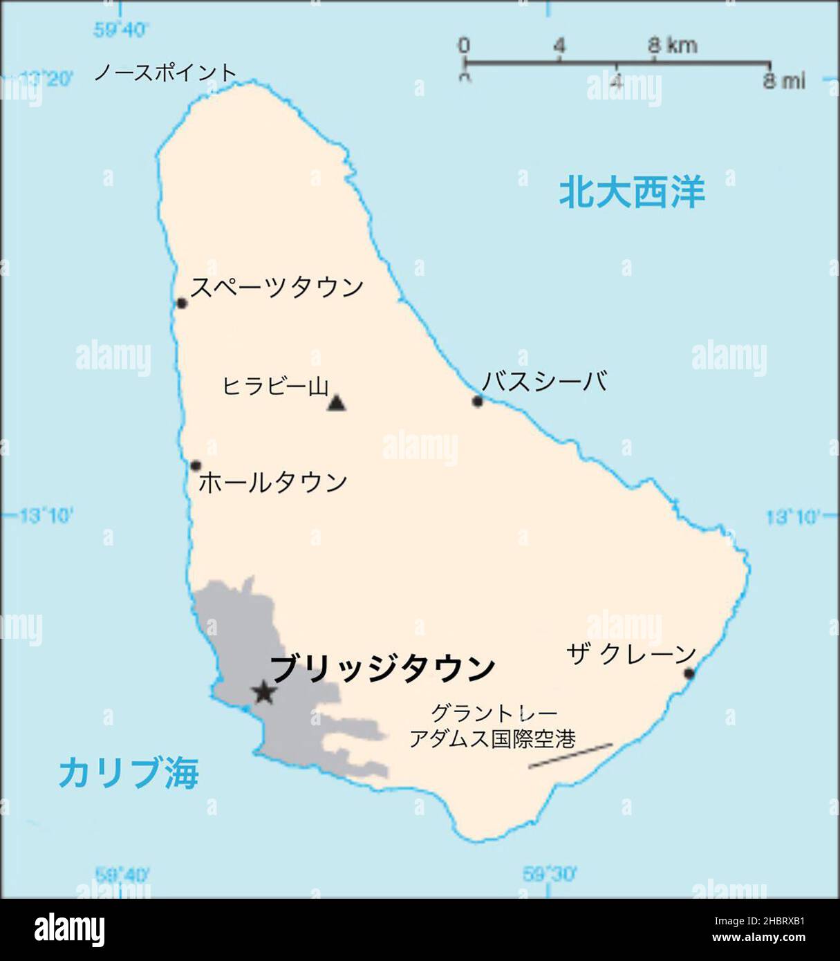 Map of barbados hi-res stock photography and images - Alamy