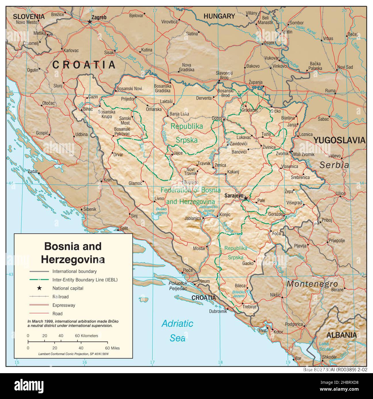 2002 bosnia map hi-res stock photography and images - Alamy