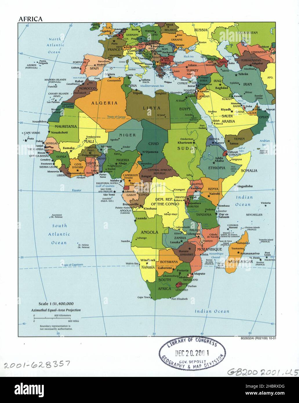 2001 africa map hi-res stock photography and images - Alamy