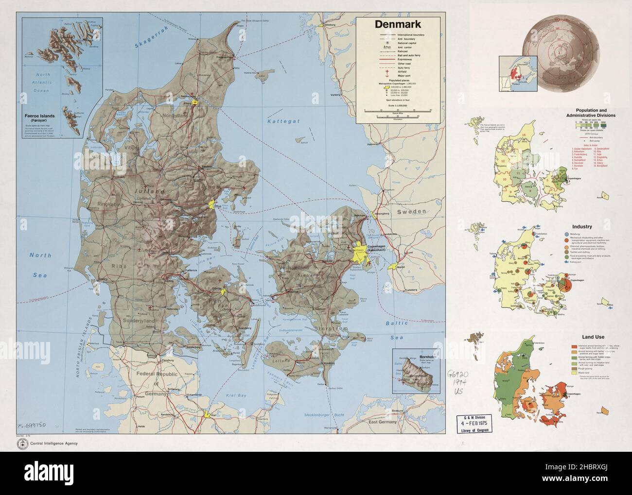 1970s denmark map hi-res stock photography and images - Alamy