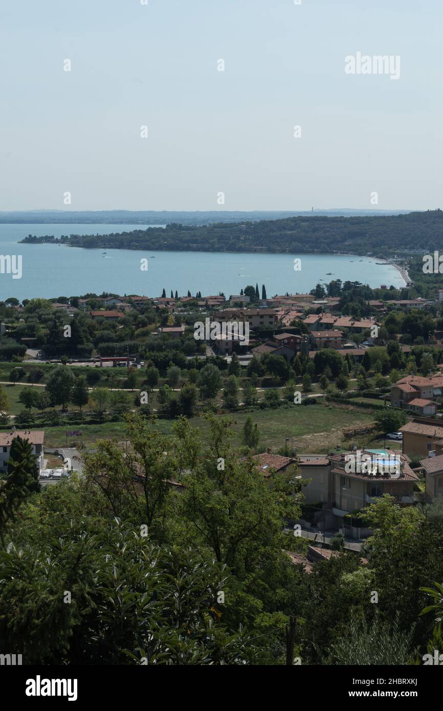 View from Castle of Padenghe, Garda lake, Padenghe sul Garda, Lombardia ...
