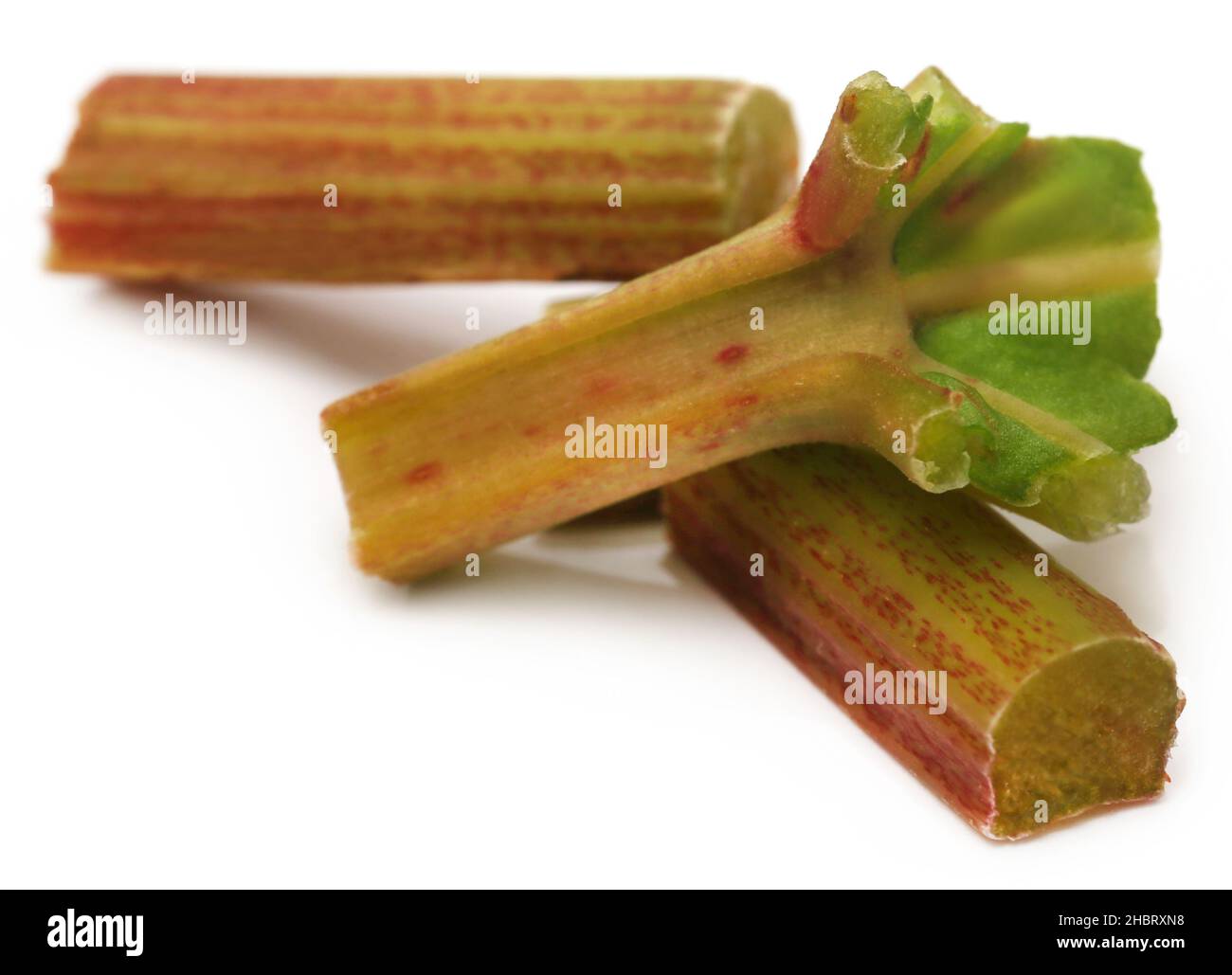 Fresh rhubarb over white background Stock Photo - Alamy