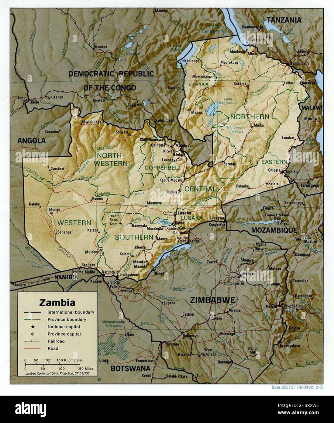 2001 zambia map hi-res stock photography and images - Alamy