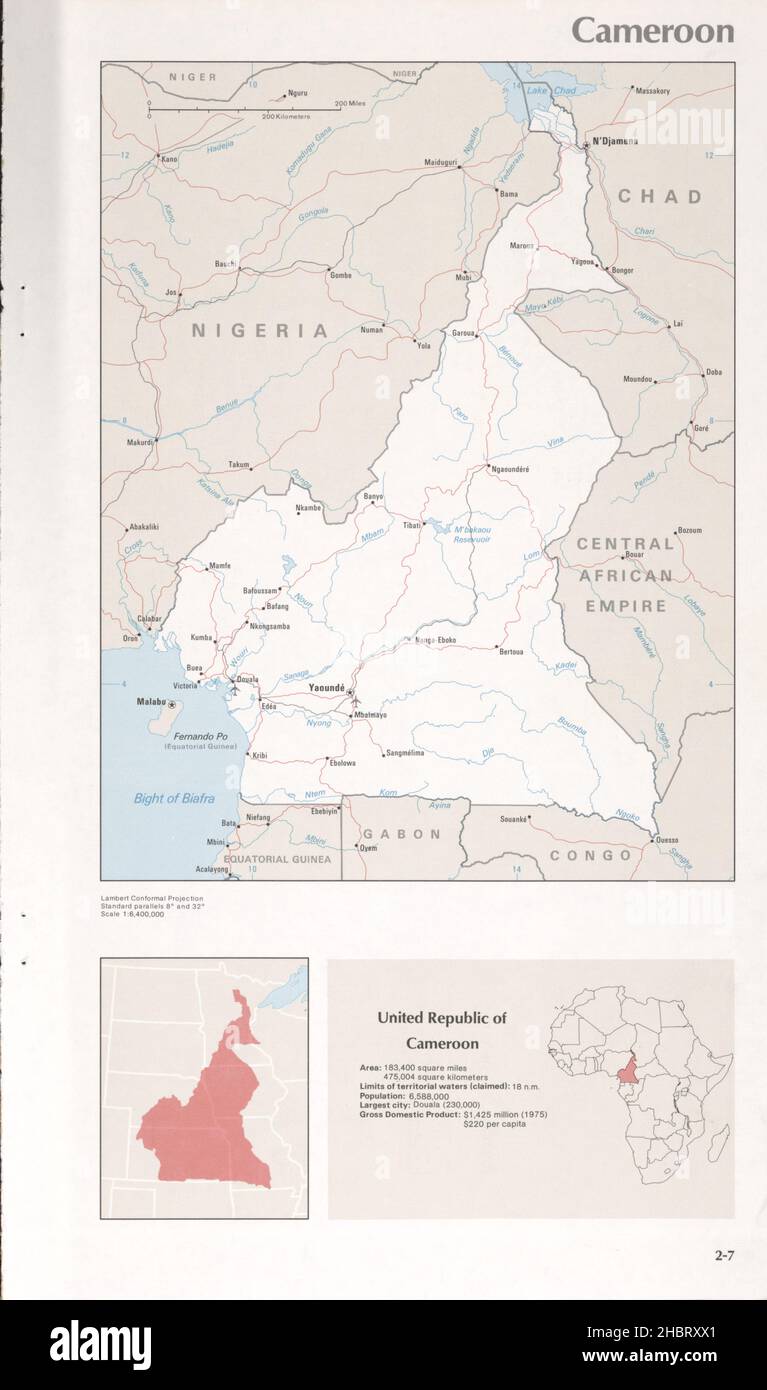 1976 cameroon map hi-res stock photography and images - Alamy