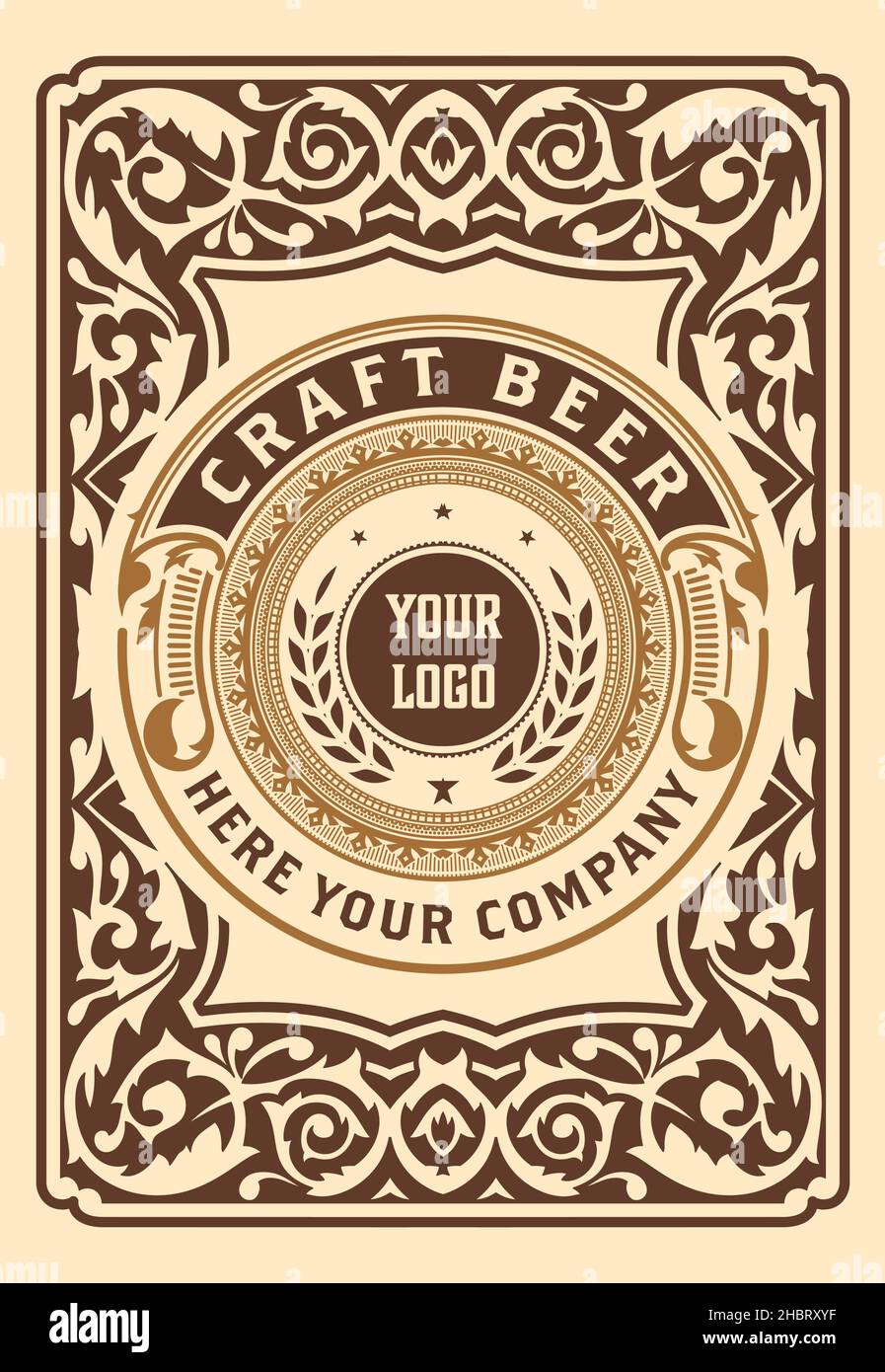 Beer label with old frames Stock Vector Image & Art - Alamy