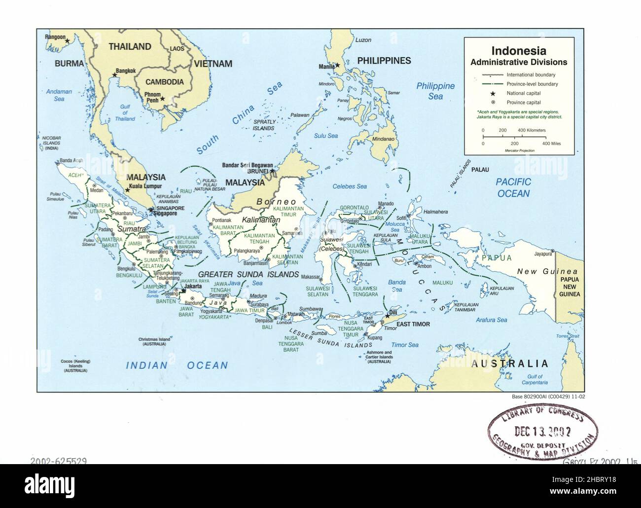 Map of Indonesia administrative divisions ca. 2002 Stock Photo - Alamy