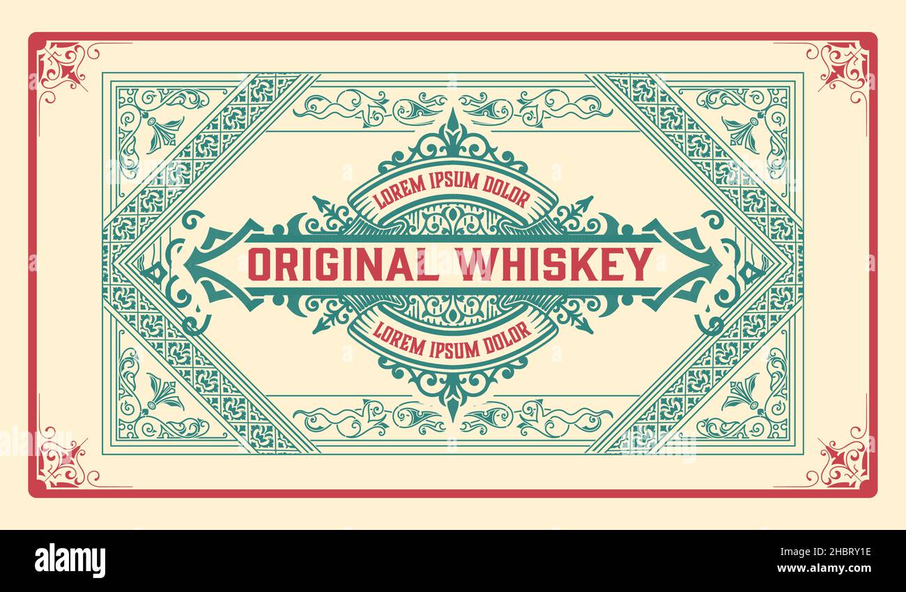 Whiskey label with old frames Stock Vector Image & Art - Alamy