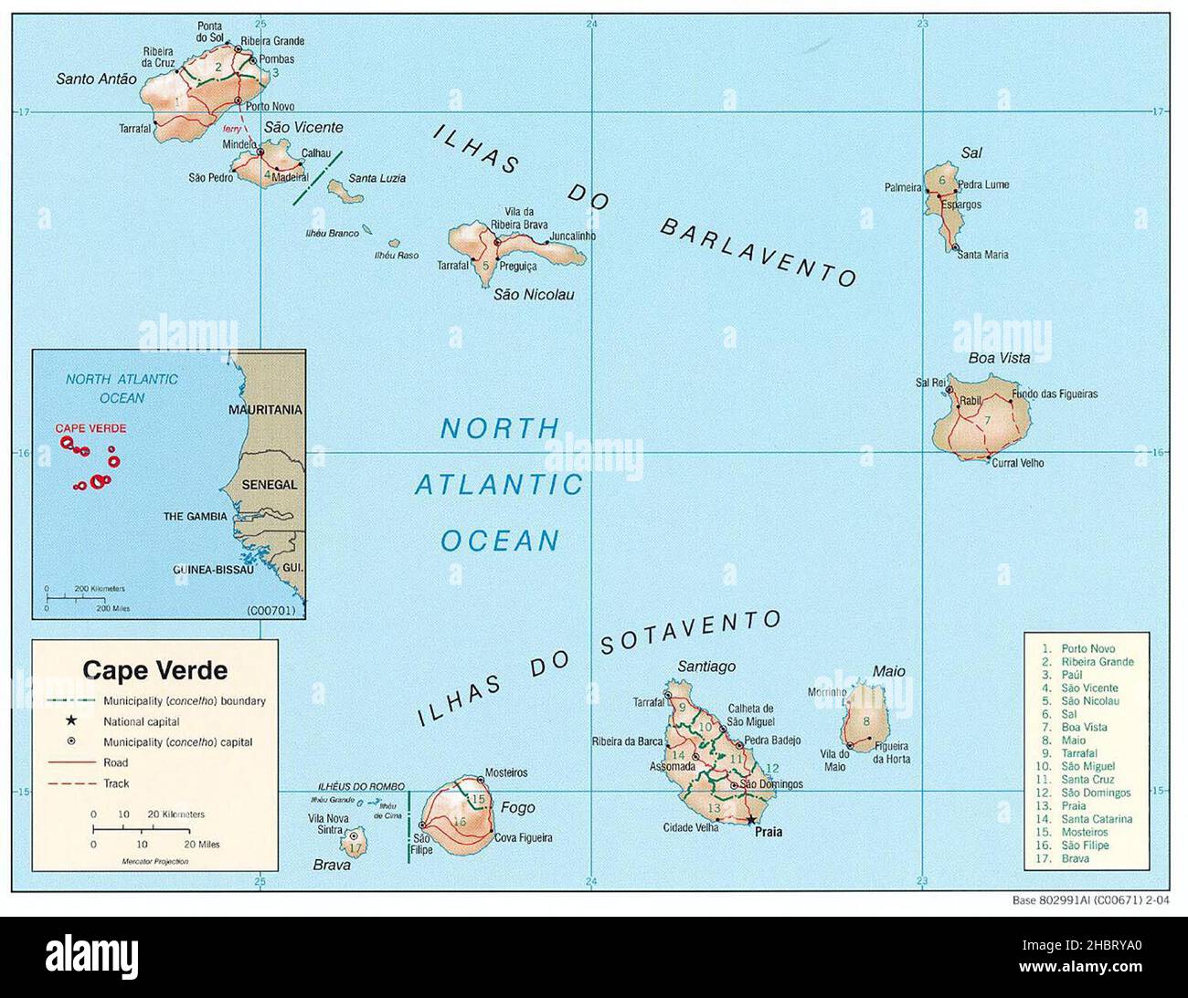 Maps of cape verde hi-res stock photography and images - Alamy