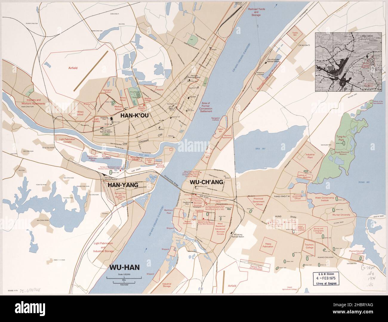 1974 wuhan china map hi-res stock photography and images - Alamy