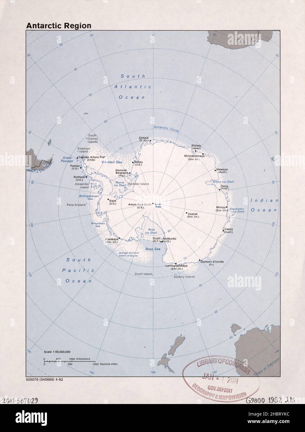Detailed Map Of Antarctica Stations