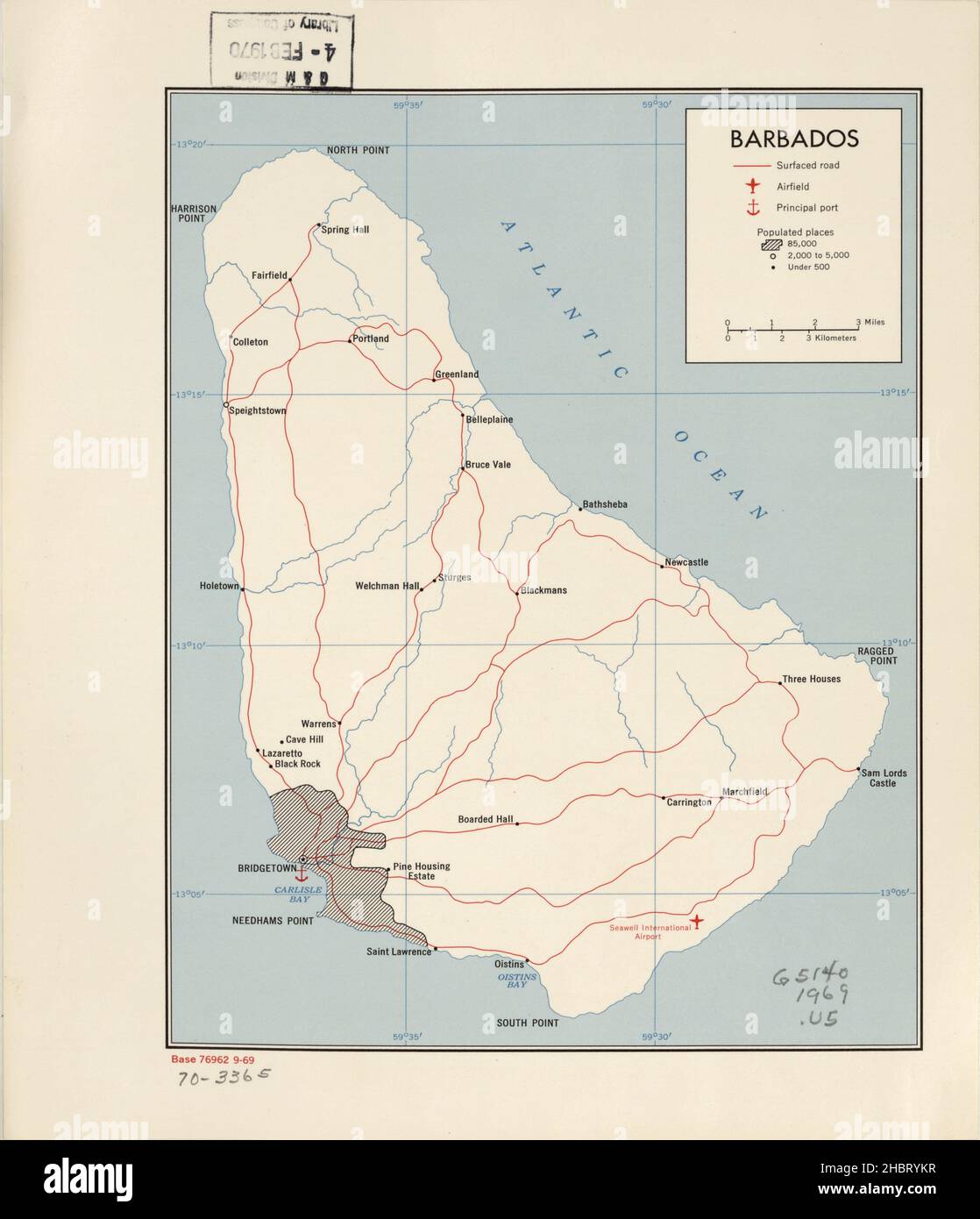1960s map of barbados hi-res stock photography and images - Alamy