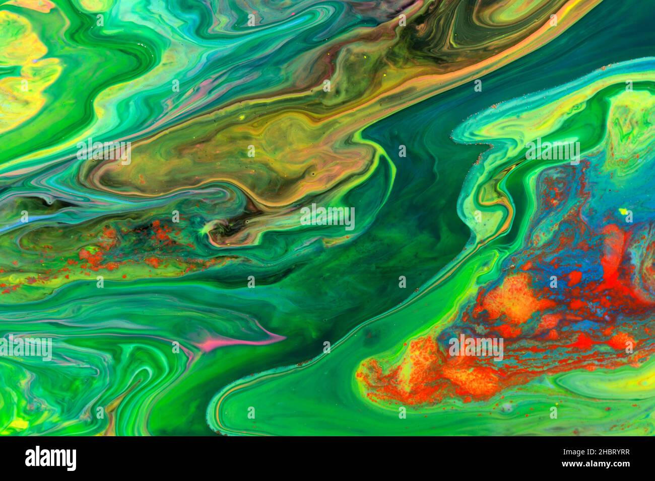 Abstract green wave mix ink texture Stock Photo - Alamy