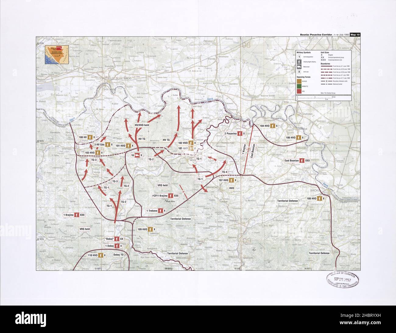 Posavina corridor map hi-res stock photography and images - Alamy