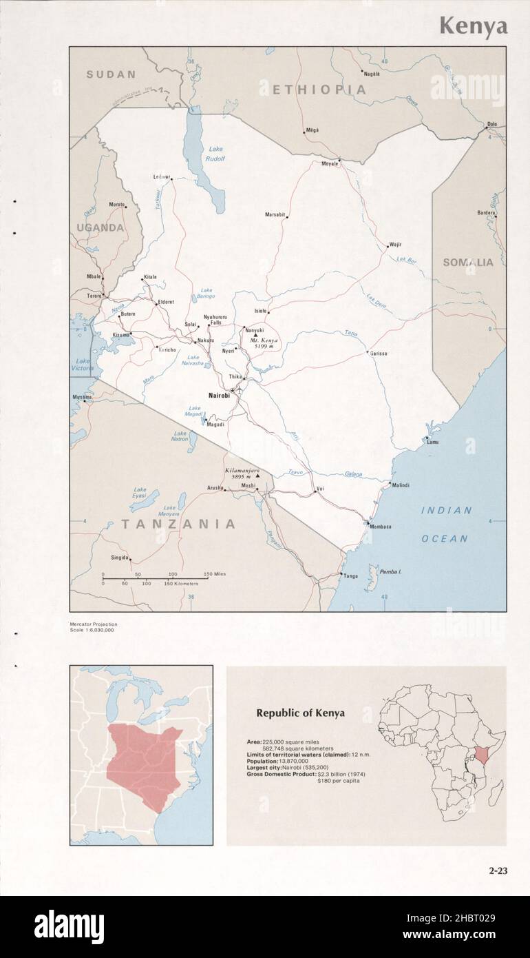 1970s kenya map hi-res stock photography and images - Alamy