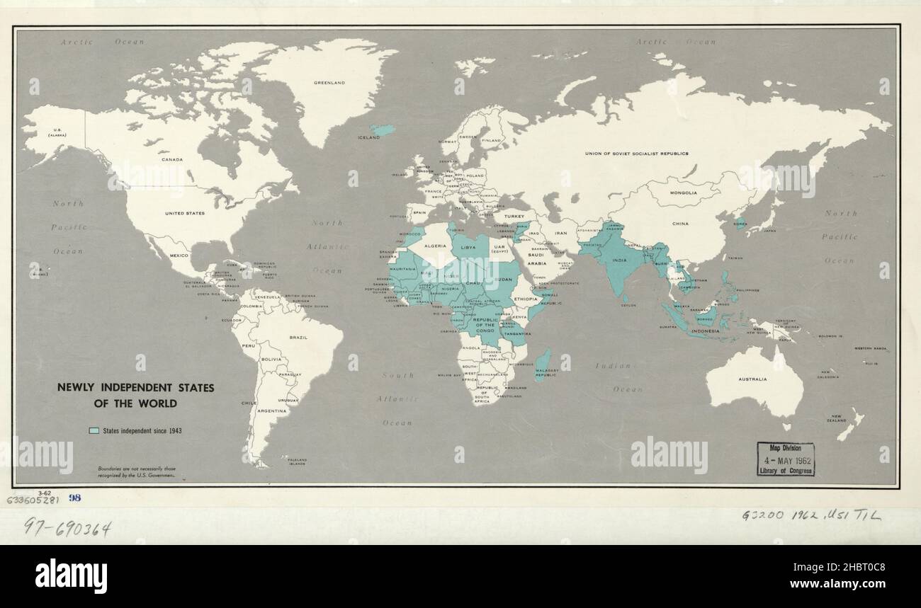 Map of new independent states of the world hi-res stock photography and ...