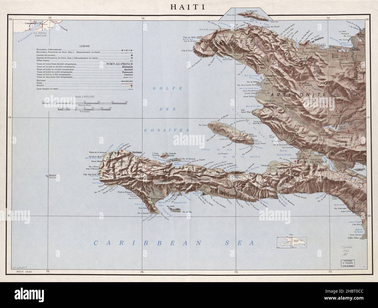 1960s Map of Haiti ca. 1962 Stock Photo - Alamy