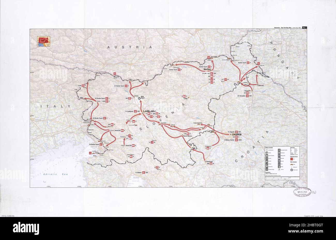 1991 map of ten day war hi-res stock photography and images - Alamy