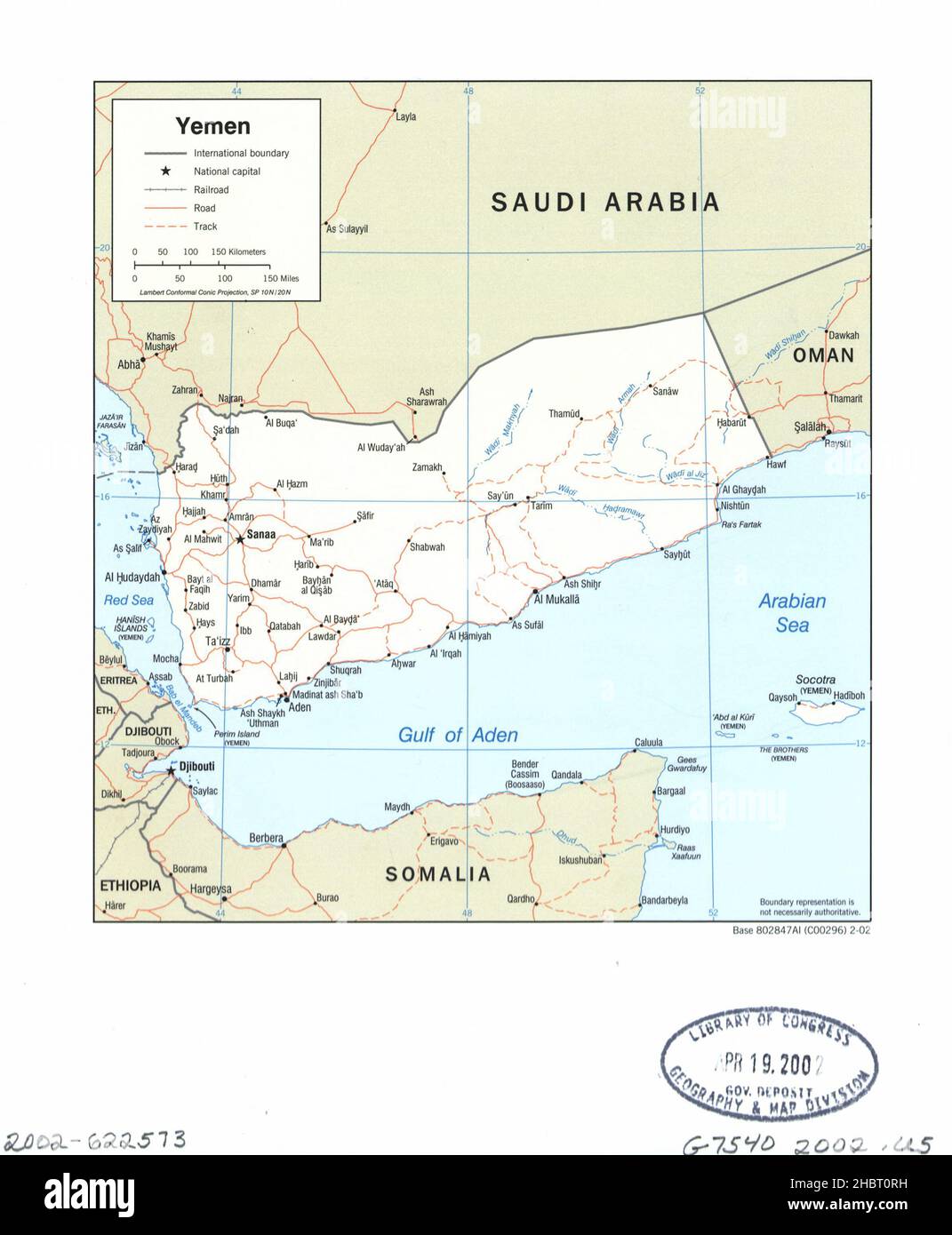 2002 map of yemen hi-res stock photography and images - Alamy