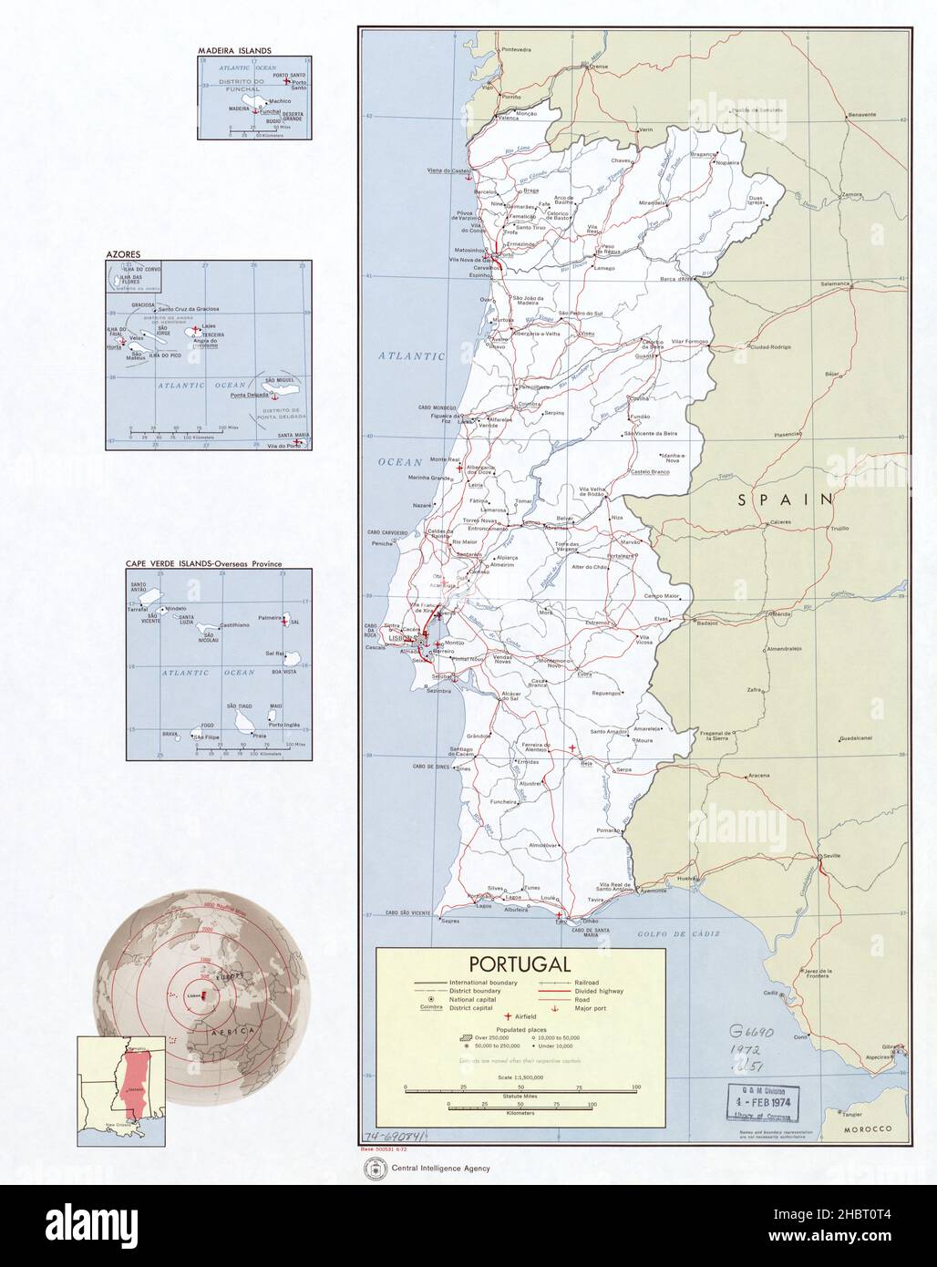 1972 portugul map hi-res stock photography and images - Alamy