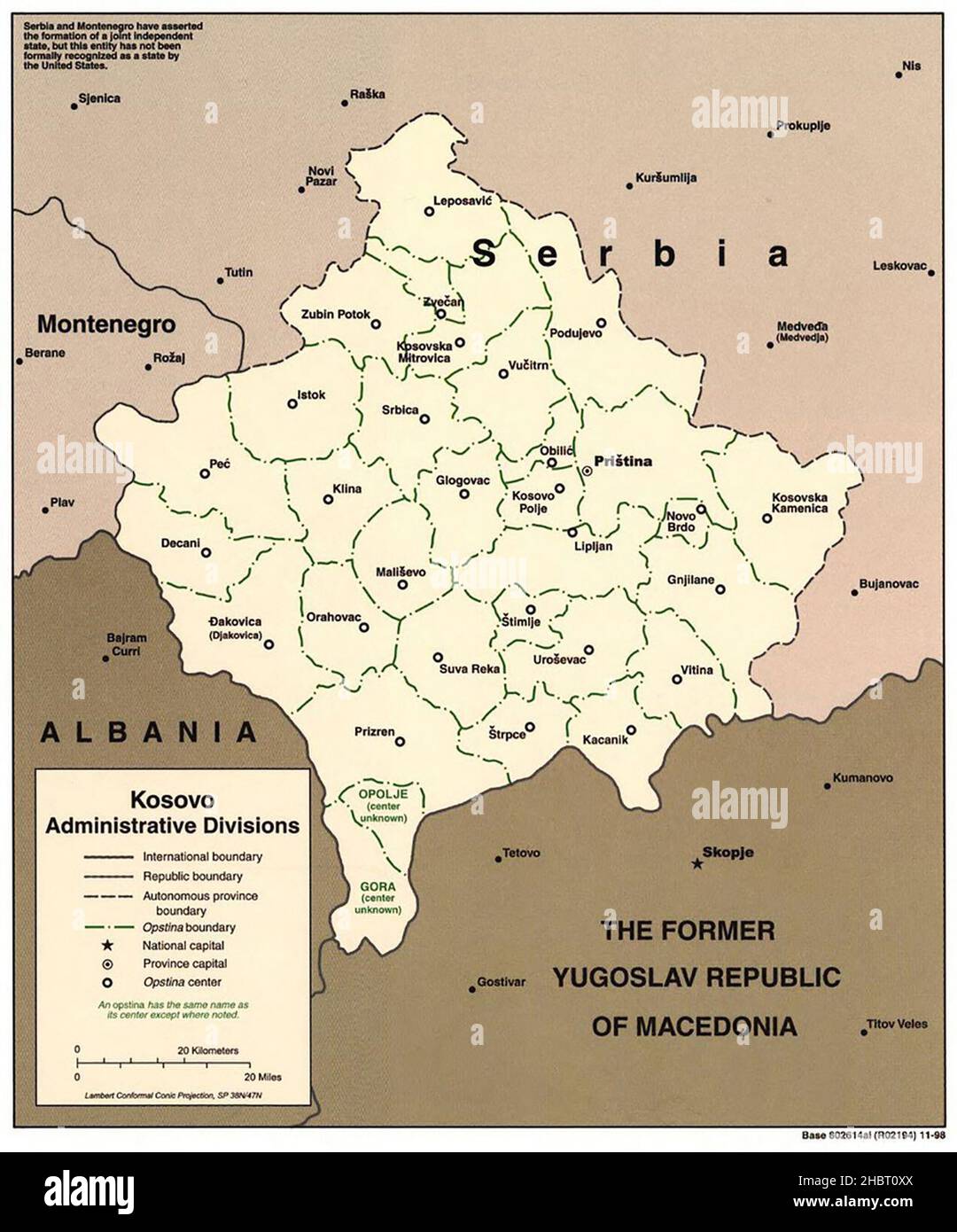 1998 map of kosovo hi-res stock photography and images - Alamy