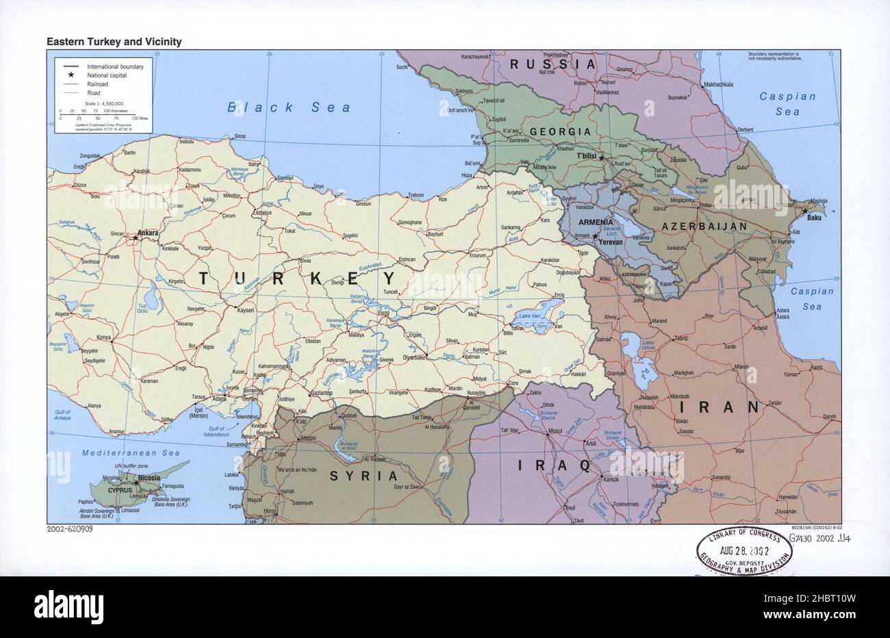 Map of Eastern Turkey and vicinity - Map also covers extensive adjacent ...