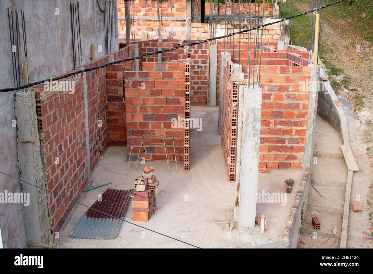 Brick walls house under construction hi-res stock photography and ...