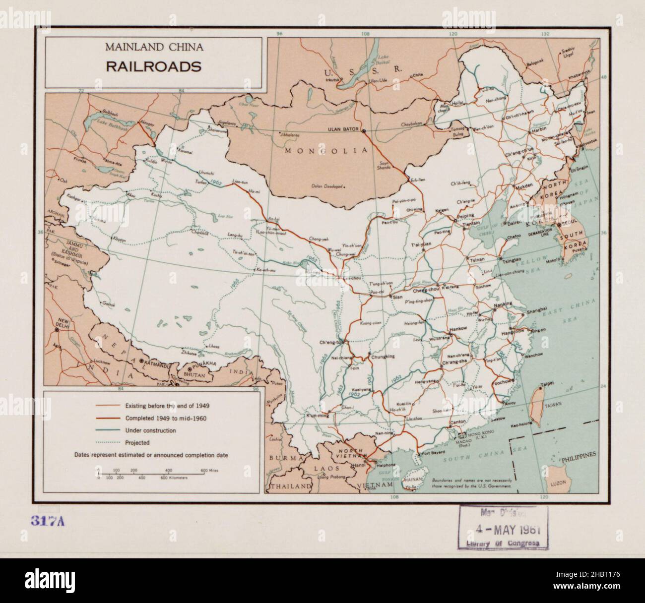 1960 china map hi-res stock photography and images - Alamy