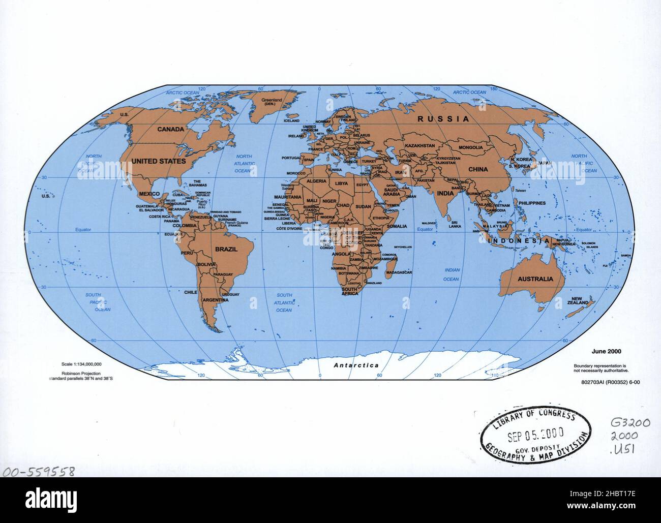 Political world map ca. 2000 Stock Photo - Alamy