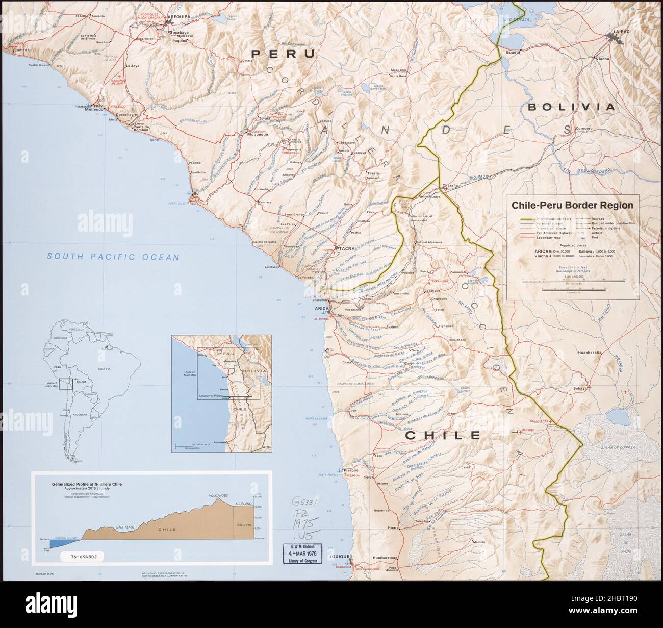 peru chile on world map