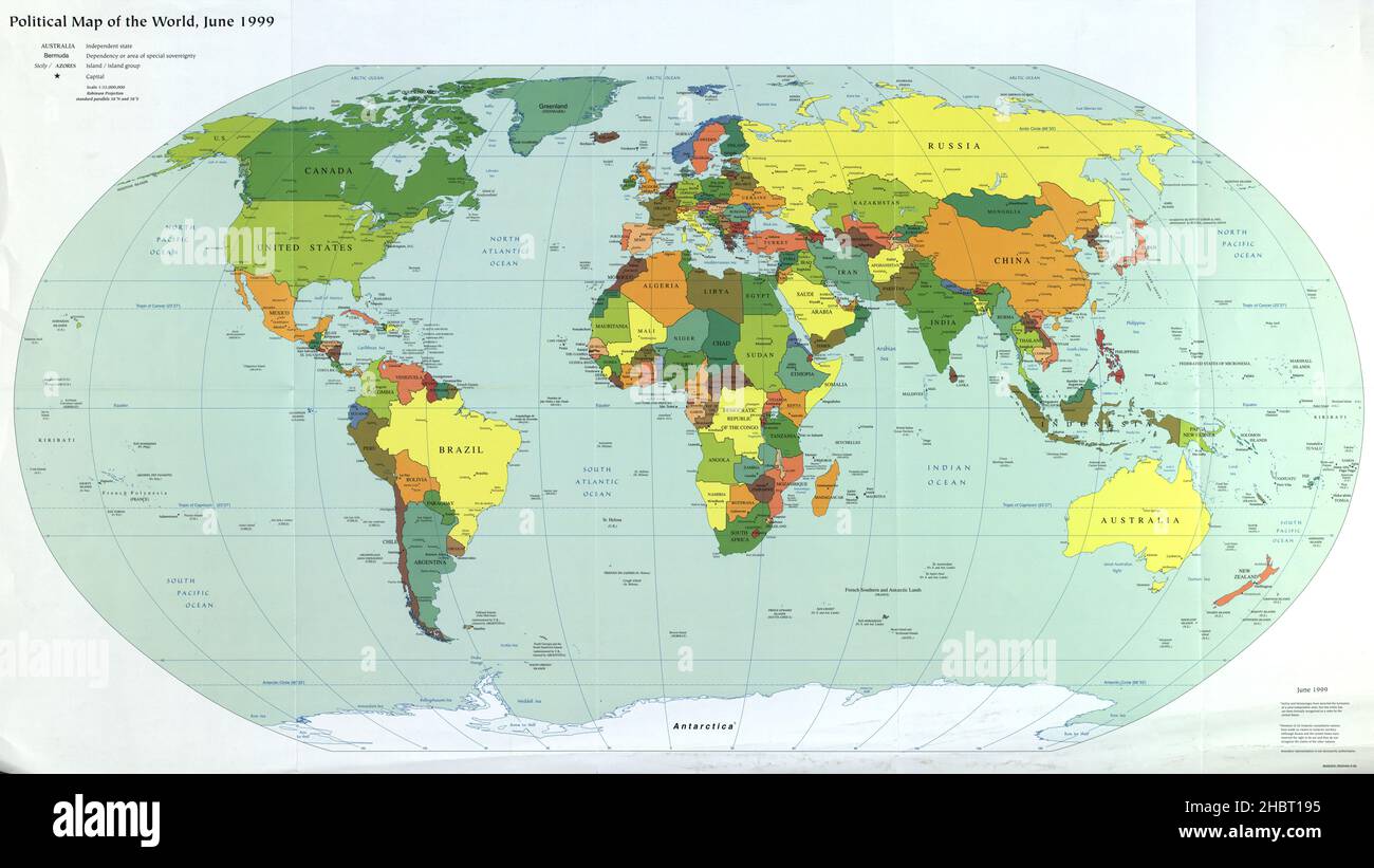 Political map of the world ca. 1999 Stock Photo - Alamy