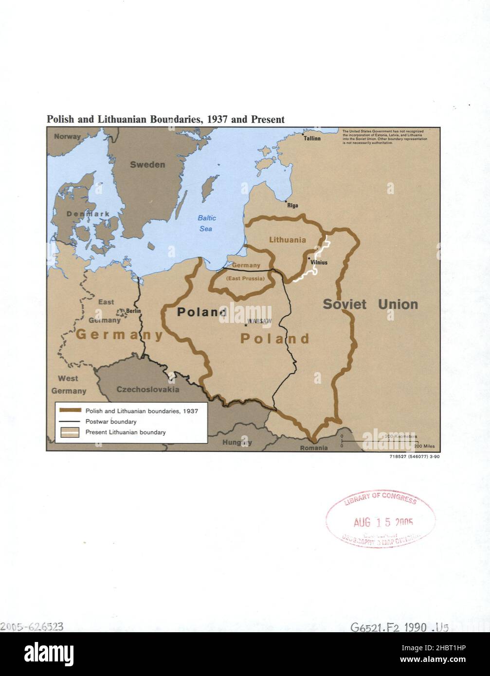 Polish and Lithuanian boundaries, 1937 and 1990 Stock Photo - Alamy