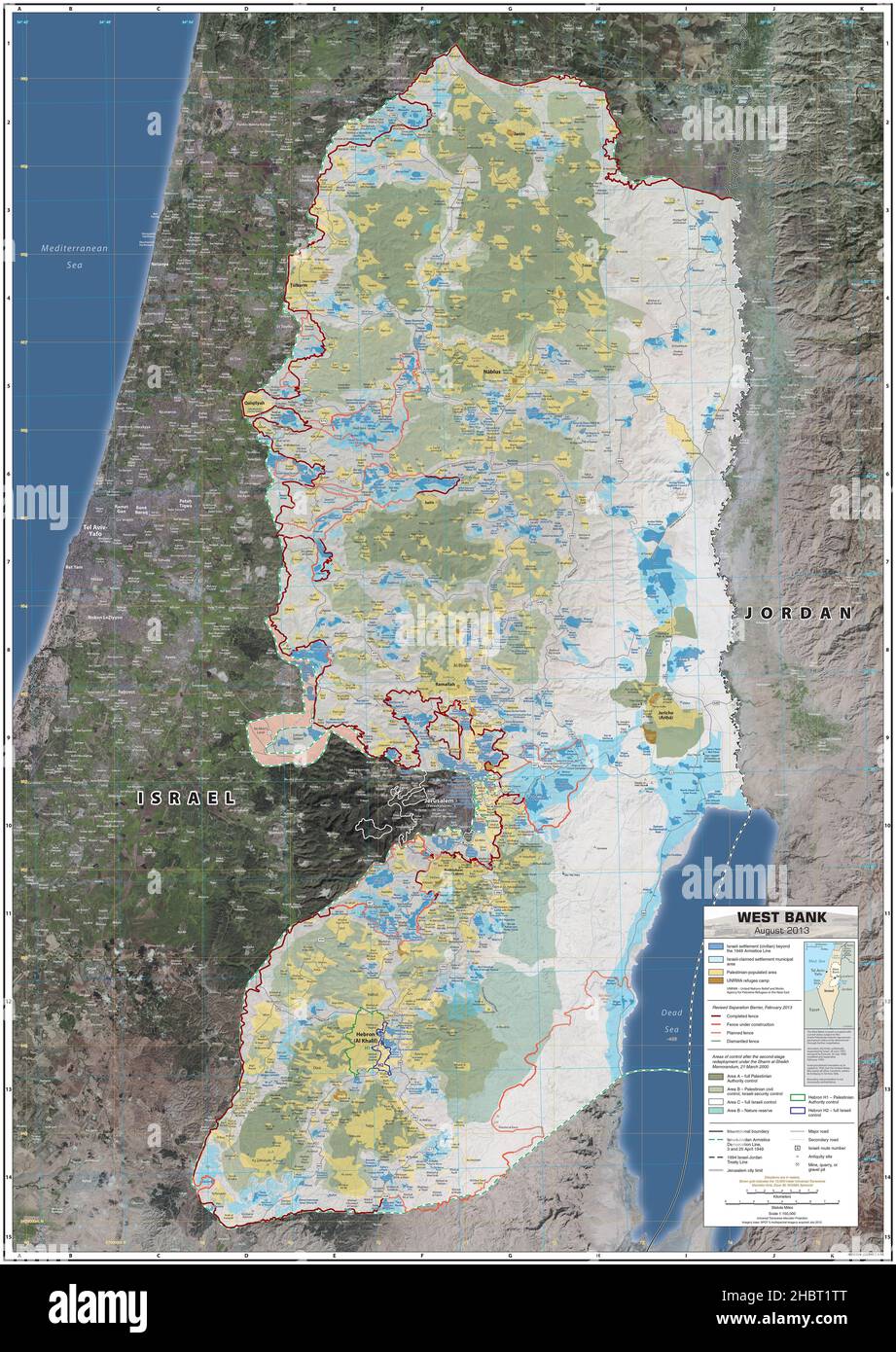 Map of the west bank hi-res stock photography and images - Alamy