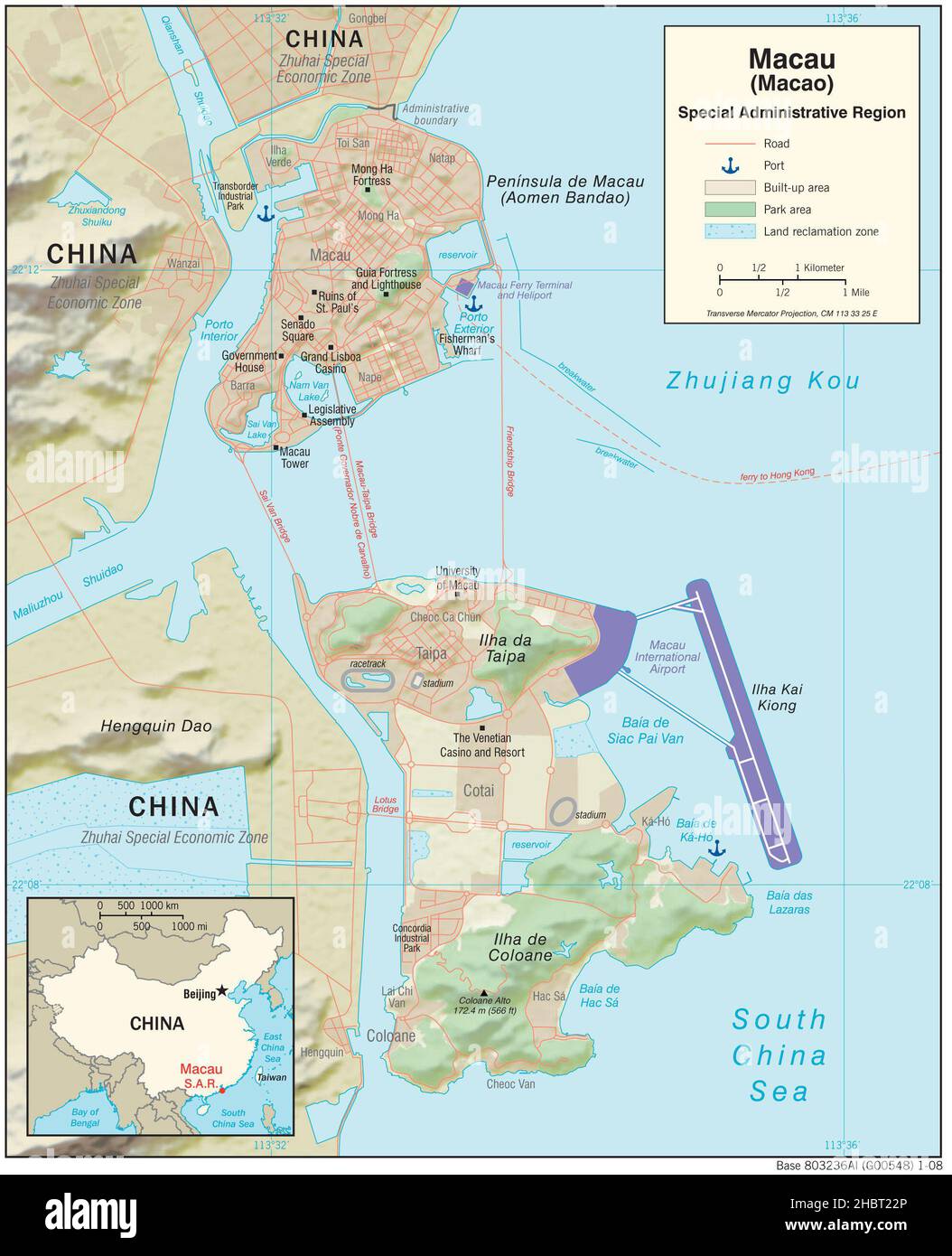 2008 macau map hi-res stock photography and images - Alamy